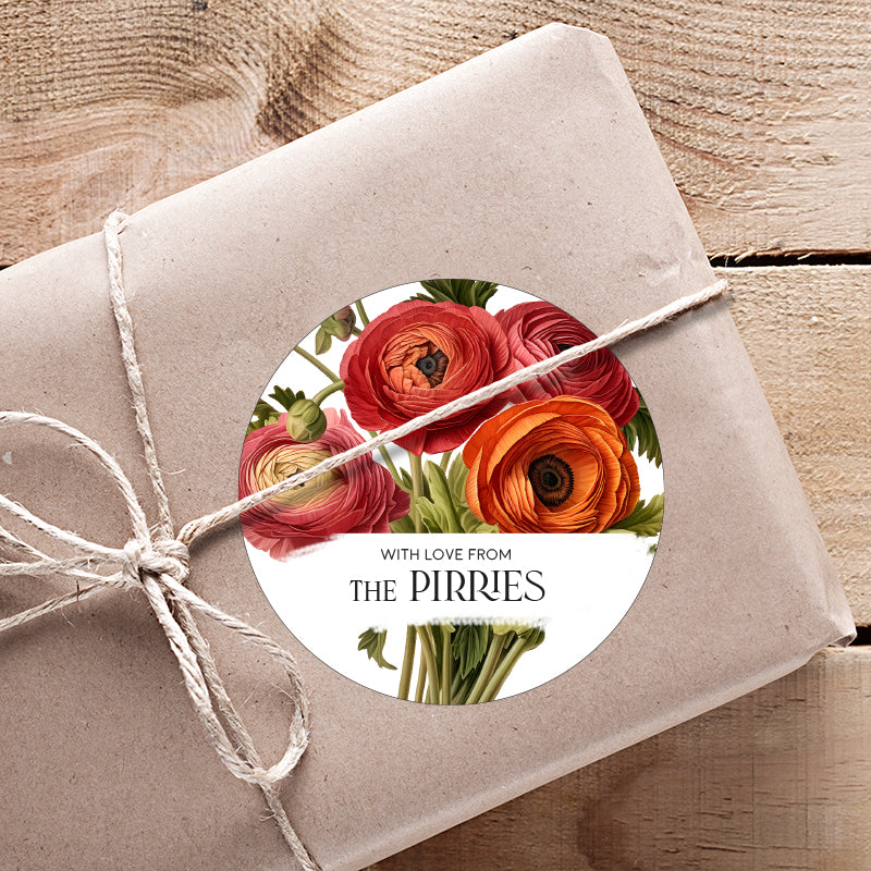 AI Florals [Brights] Gifting Stickers – To the Moon & Back Paper Studio