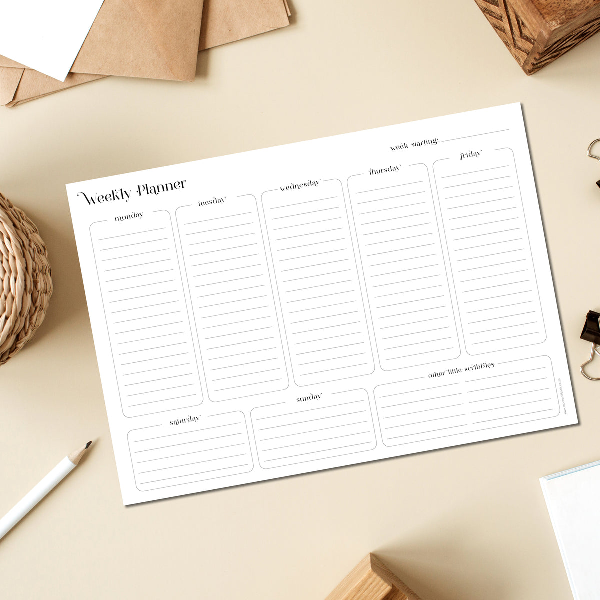 Weekly Planner – To the Moon & Back Paper Studio